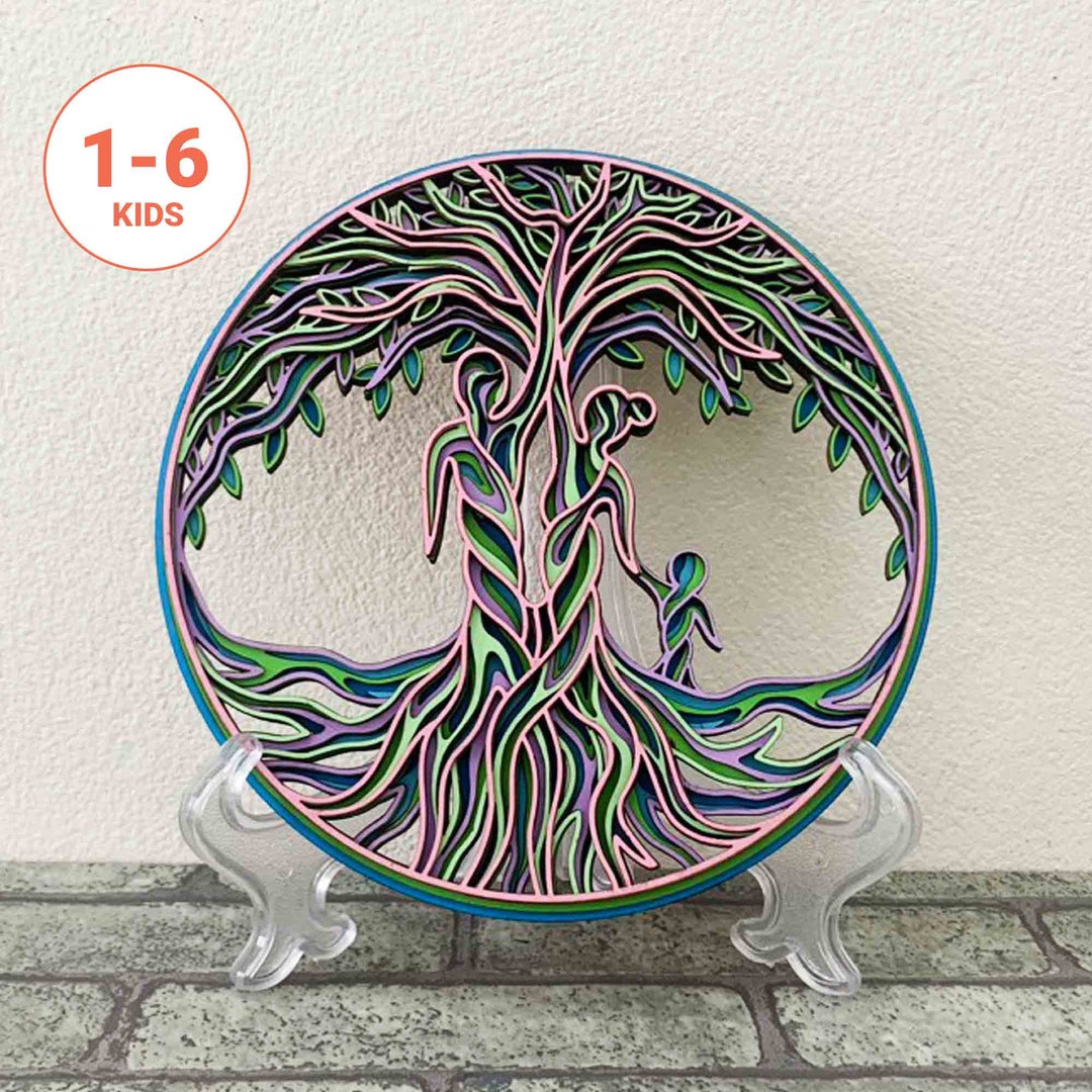 Family Tree of Life 3D SVG Bundle/ Layered Wood SVG for Laser/ Gift for ...