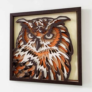 3D Owl Layered SVG: Laser Cut Animal Wall Art (digital Download) - Etsy