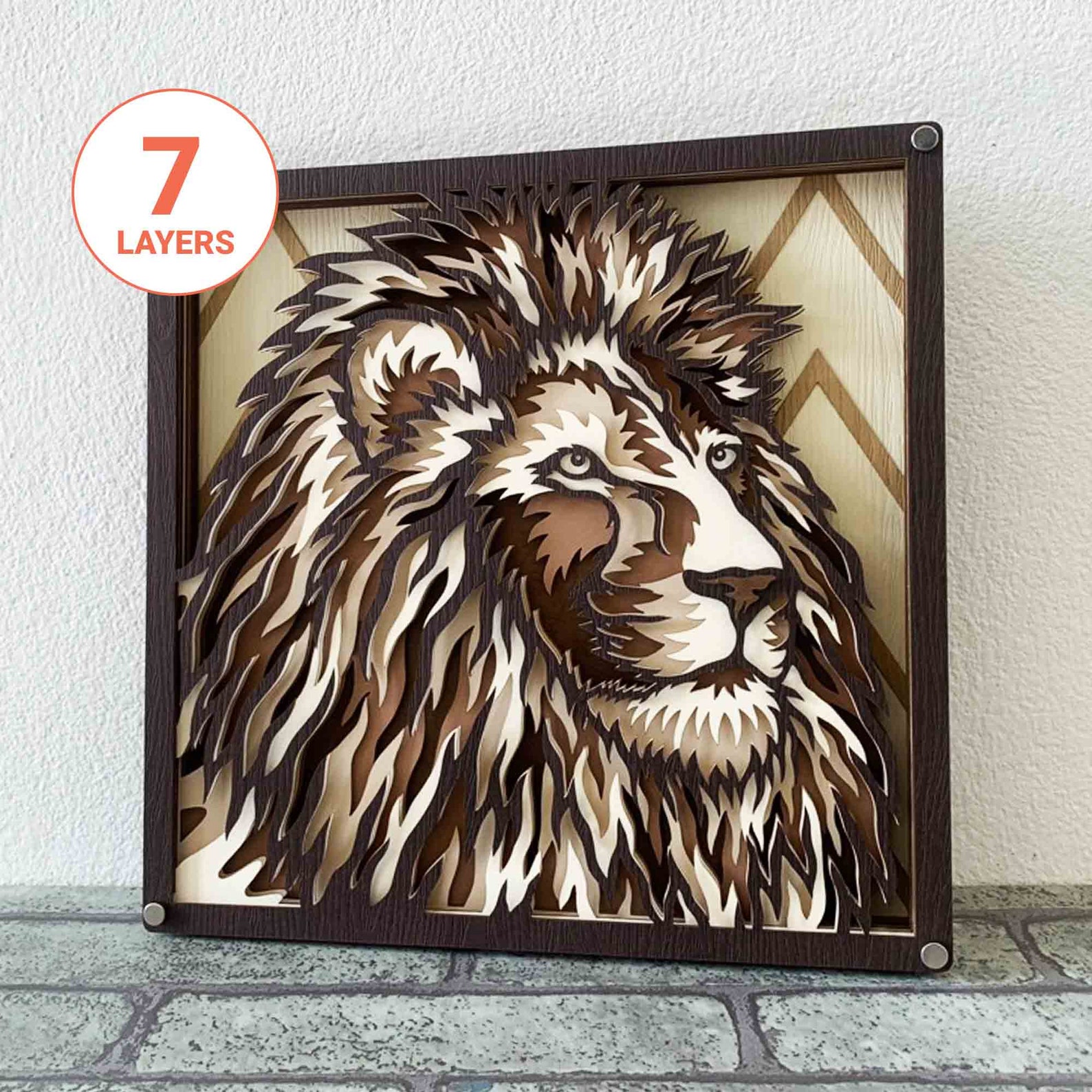 León 3D Corte láser SVG/ León SVG para madera/ 3D Animal Mandala Wall ...