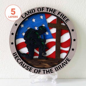 Fallen Soldier 3D Laser Cut File: 4th of July , Veteran Memorial ...