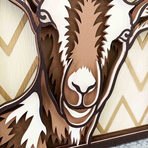 Goat 3D Laser Cut SVG/ Goat SVG for Wood/ 3D Goat Mandala Wall Art ...