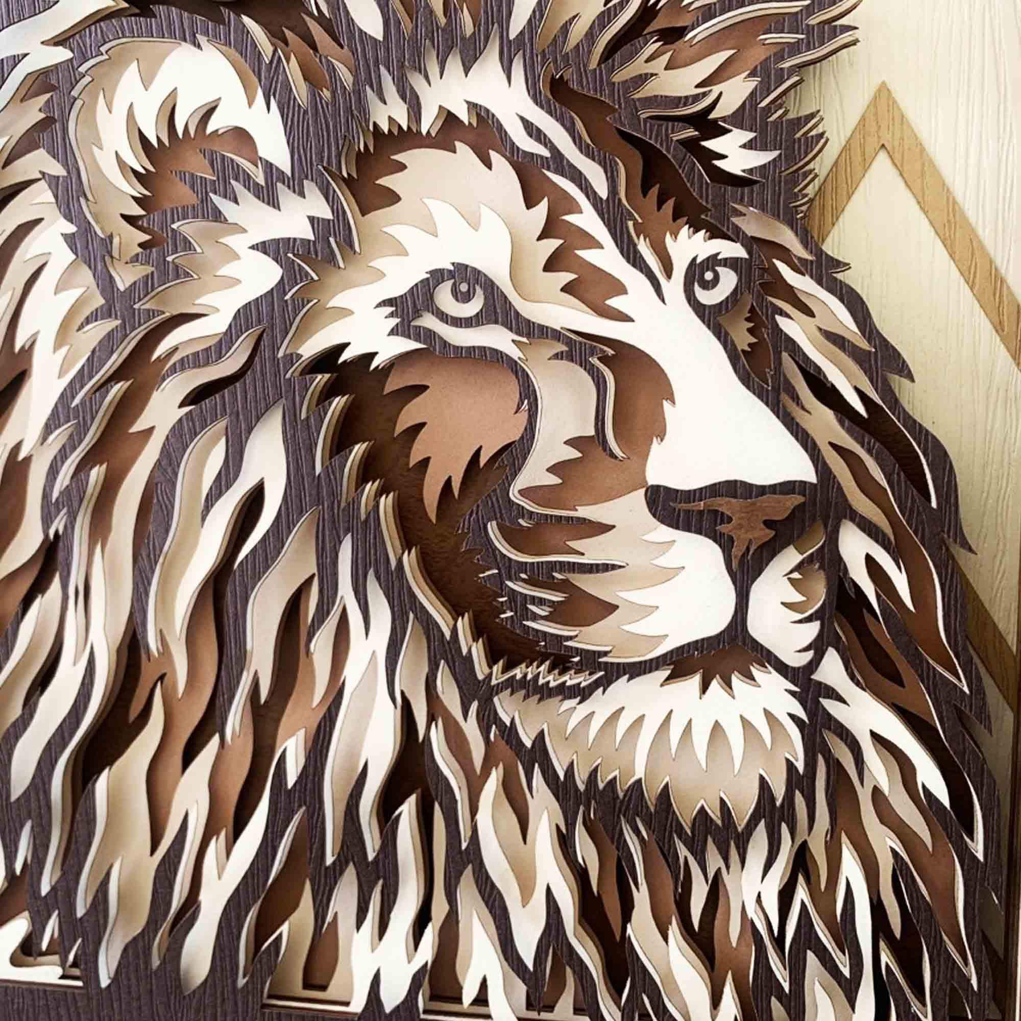 Lion 3D Laser Cut SVG/ Lion SVG for Wood/ 3D Animal Mandala - Etsy ...