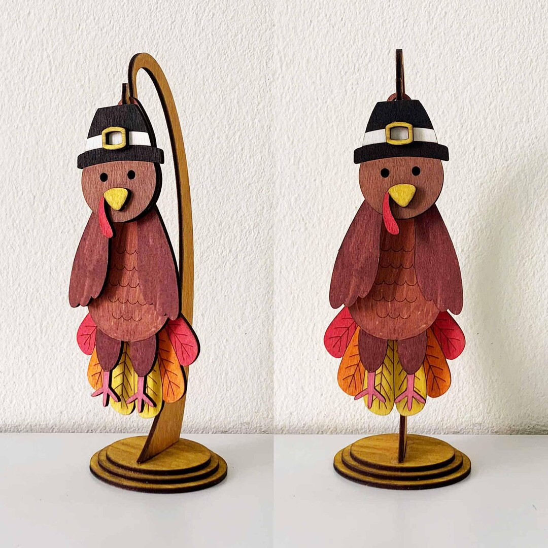3D Funny Wiggly Turkey Laser Cut File: Thanksgiving Wood Decoration (digital Download) - Etsy