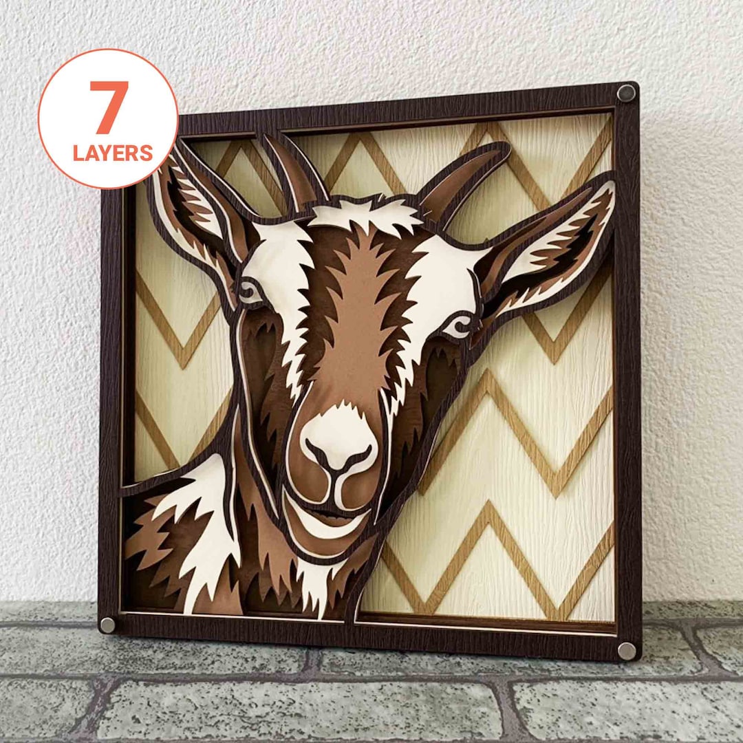 Goat 3D Laser Cut SVG/ Goat SVG for Wood/ 3D Goat Mandala Wall Art ...