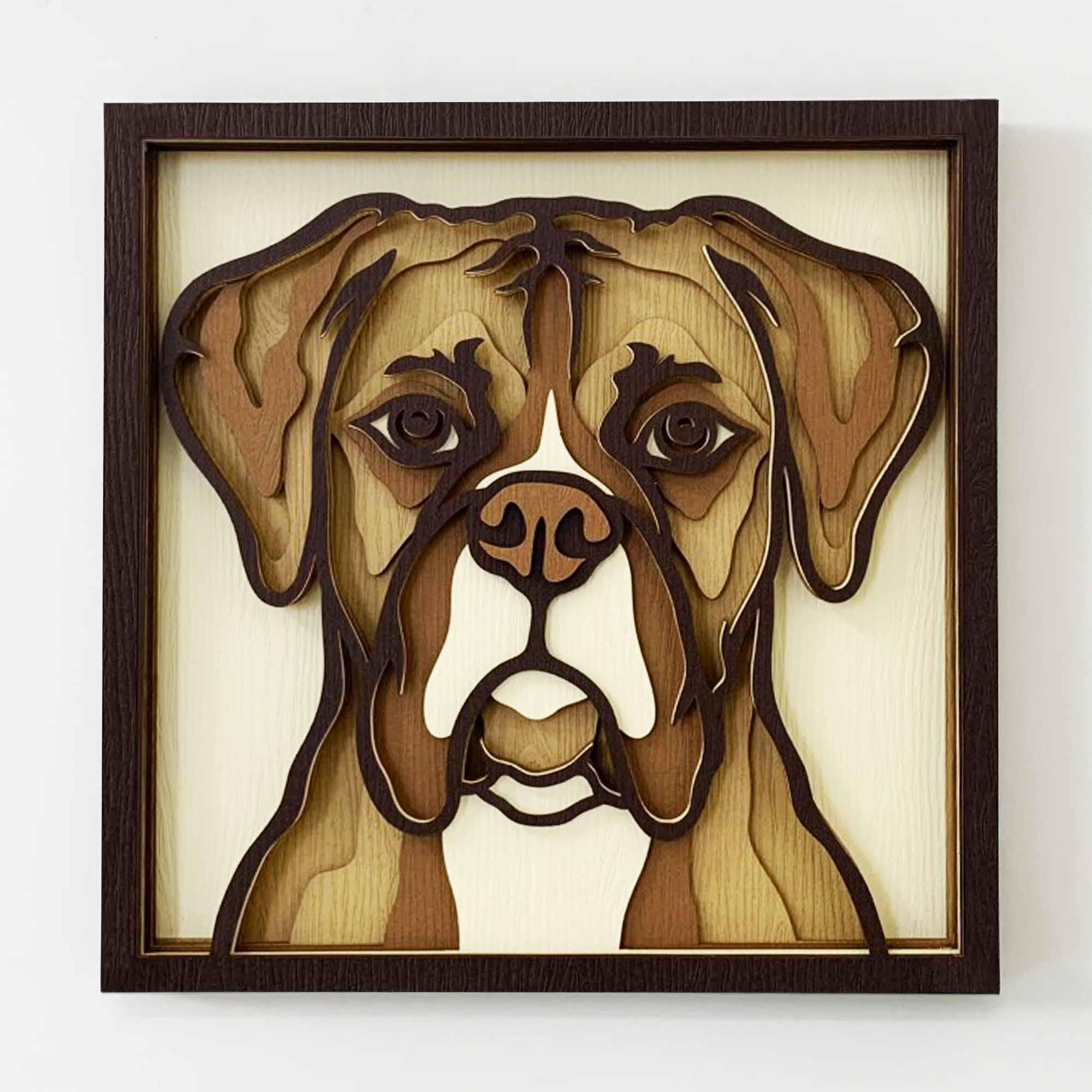 Boxer Dog 3D Layered SVG: Laser Cut Dog Wall Art (digital Download) - Etsy