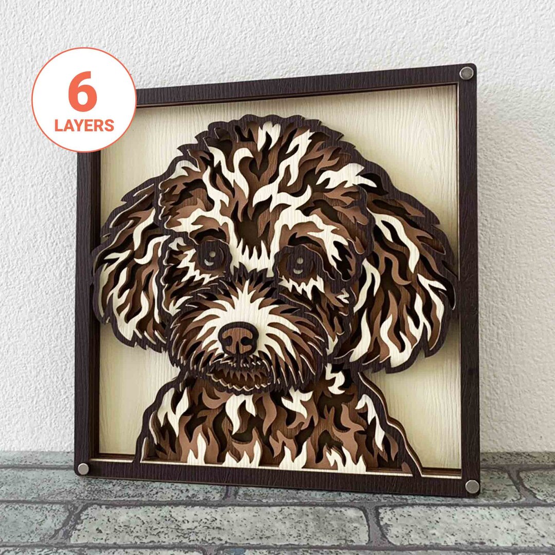 Poodle 3D Laser Cut SVG/ 3D Dog Mandala Wall Art/ 3D Poodle SVG/ Pet ...