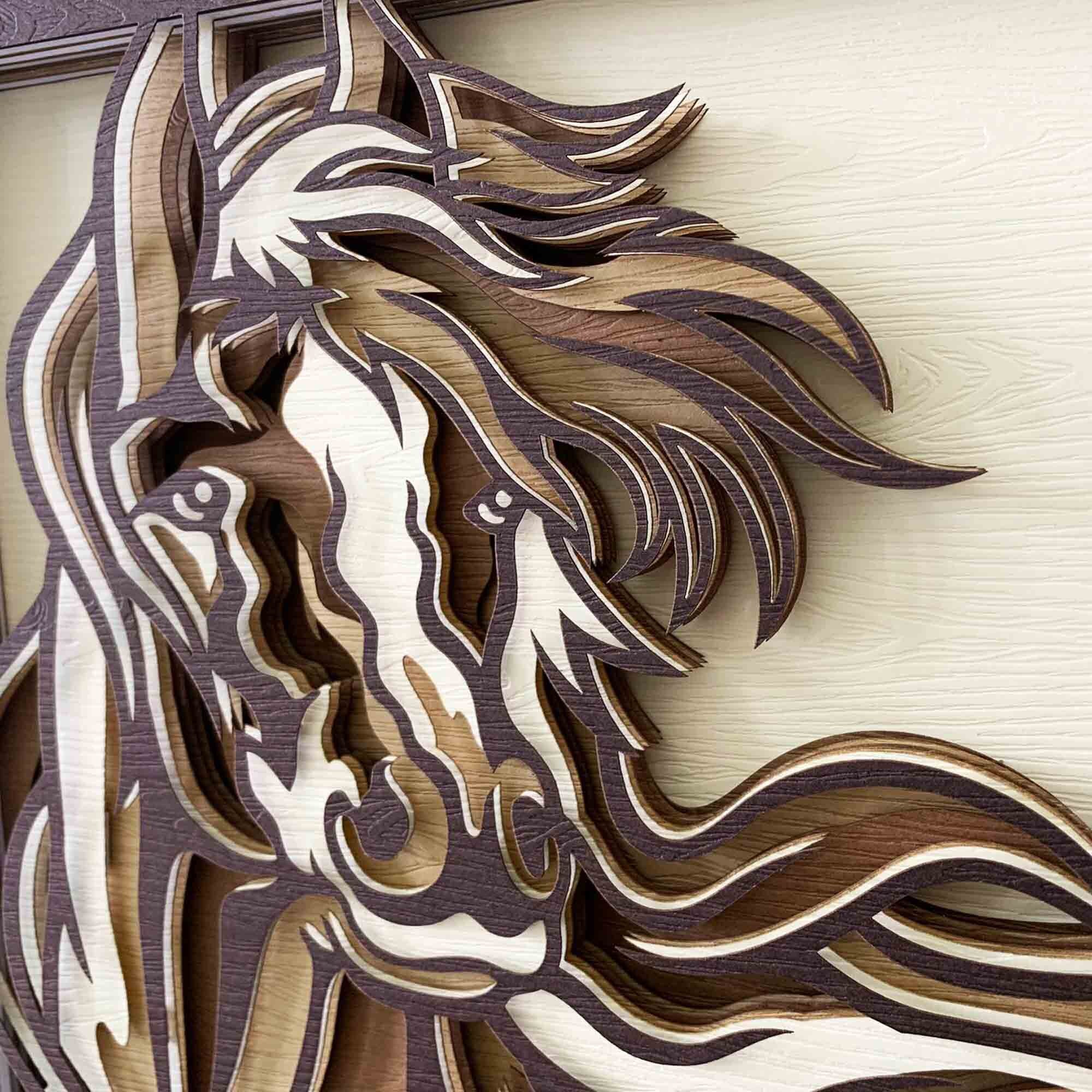 3D Horse Layered SVG: Laser Cut Farm Animal Wall Art (digital Download ...