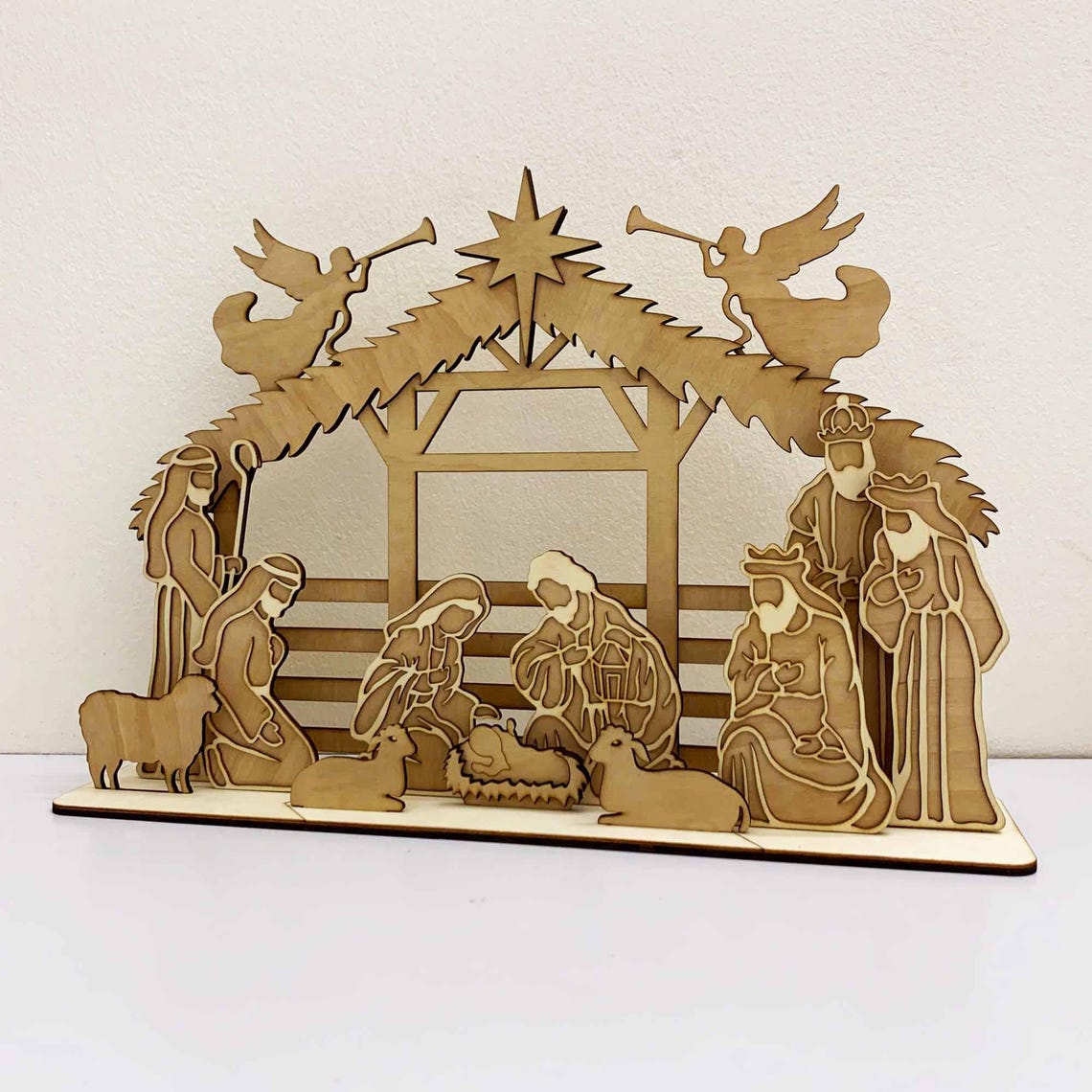 3D Nativity Scene Laser Cut File: Christmas Decoration (digital ...