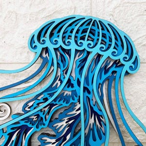 Jellyfish 3D Mandala Laser Cut File: Sea Animal Wall Art (digital ...