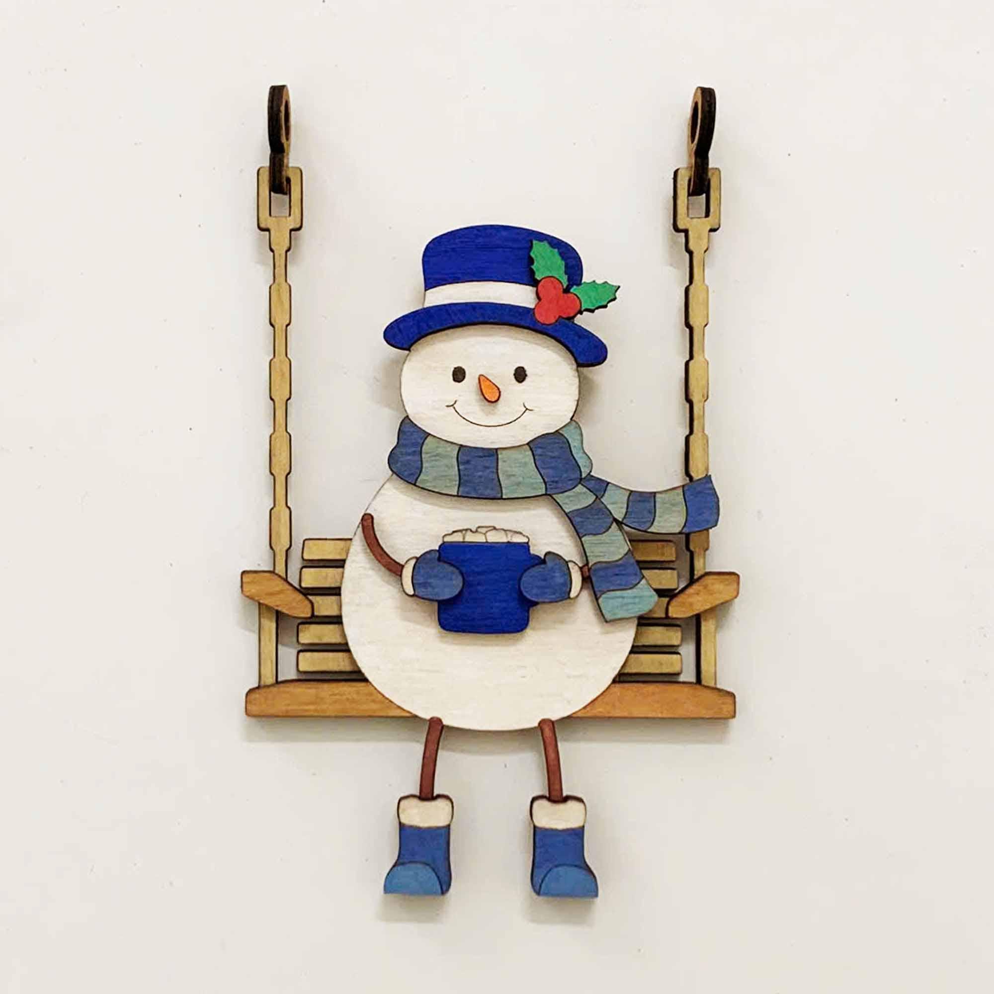 3D Snowman on Swing Laser Cut File: Let It Snow - Christmas Decoration ...