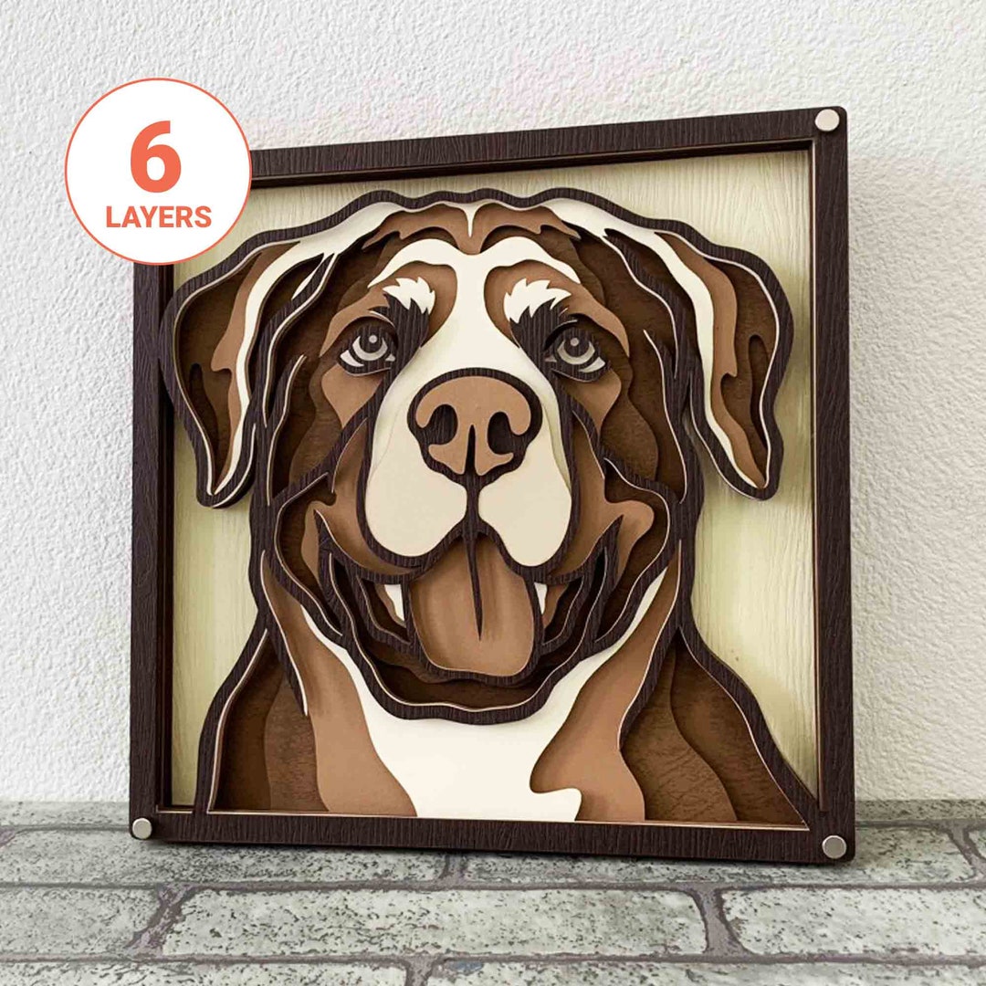 Rottweiler 3D Laser geschnitten SVG / Rottweiler Hund SVG für Holz / 3D ...