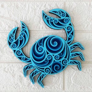 Krabbe 3D Laser Cut SVG / geschichtete Krabbe für Holz / 3D Mandala ...
