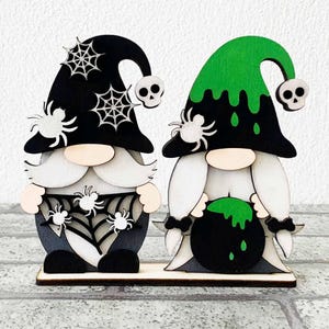 Halloween Gnomes Self Stand Laser Cut SVG/ Spider and Witch Gnome ...