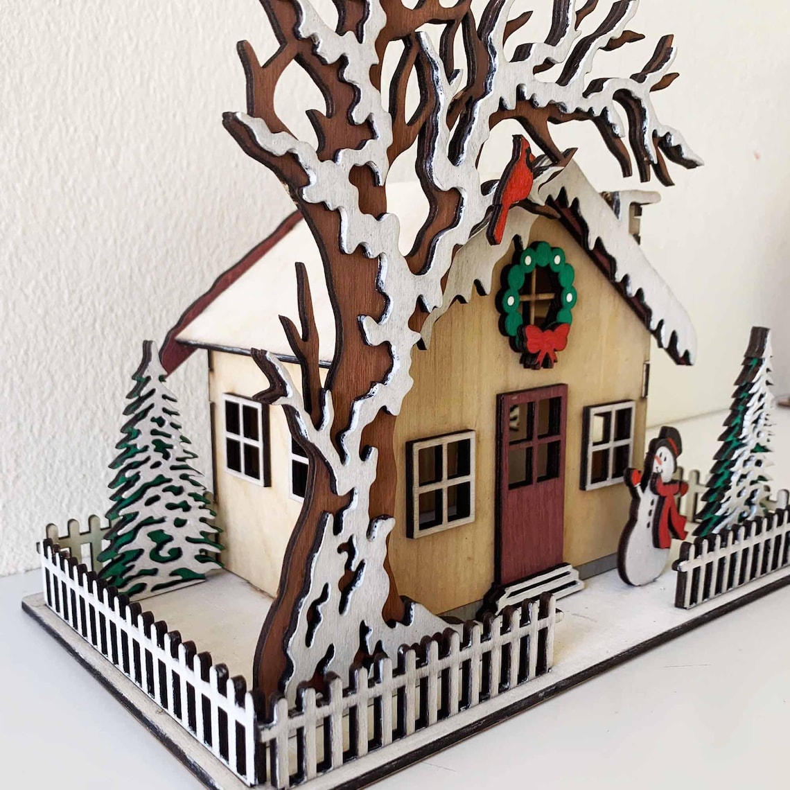 Christmas House Laser Cut File: Winter Wood Decoration (digital ...