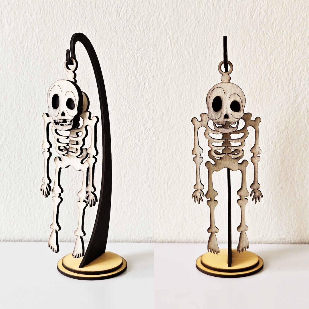 Funny Wiggly Skeleton Laser Cut File: Halloween Decoration 3D Template (digital Download) - Etsy