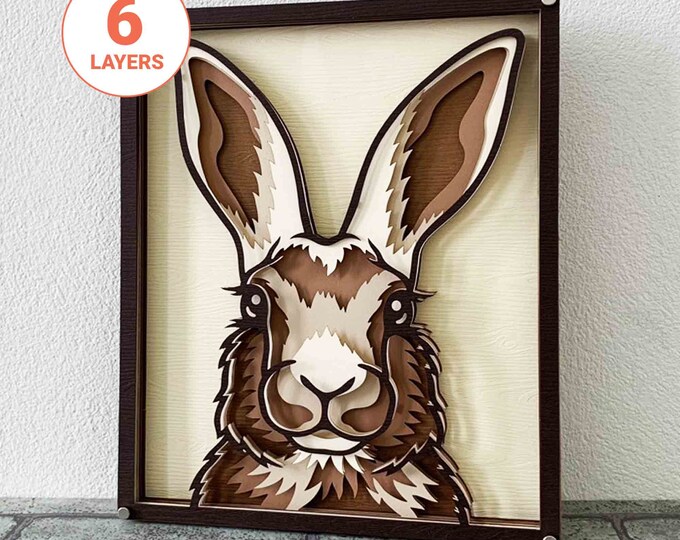 Laser Cut Rabbit Model 4mm Wooden 3D Animal Puzzle Template SVG CDR DXF ...