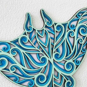 Stingray 3D Laser Cut SVG/ Layered Stingray for Wood/ Stingray Mandala ...