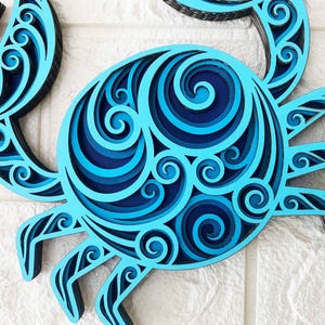 Krabbe 3D Laser Cut SVG / geschichtete Krabbe für Holz / 3D Mandala ...