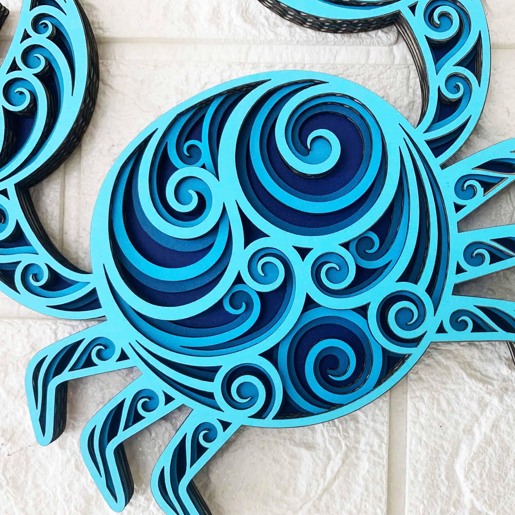 Krabbe 3D Laser Cut SVG / geschichtete Krabbe für Holz / 3D Mandala ...