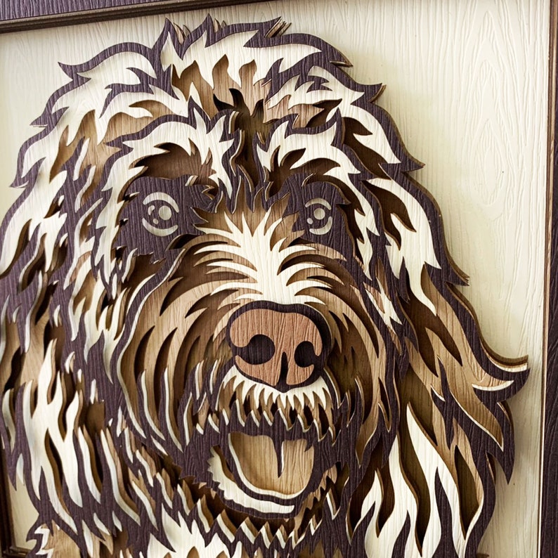 Cockapoo 3D Laser Cut SVG/ 3D Dog Mandala Wall Art/ Cockapoo SVG/ Pet ...