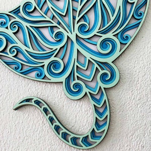 Stingray 3D Laser Cut SVG/ Layered Stingray for Wood/ Stingray Mandala ...