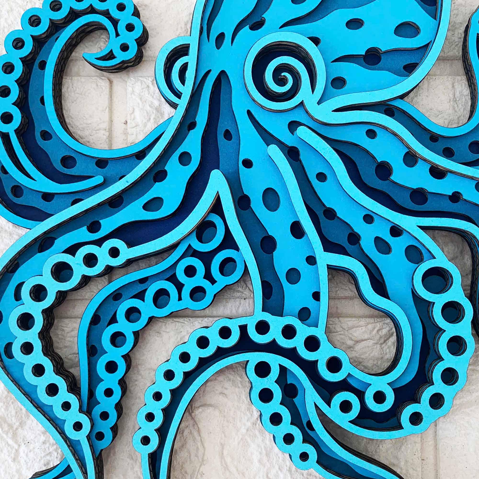 Octopus 3D Mandala Laser Cut File: Sea Animal Wall Art (digital ...