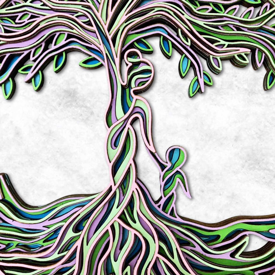 Mother Tree of Life 3D Layered SVG Bundle: Laser Cut Wood Gift (digital ...