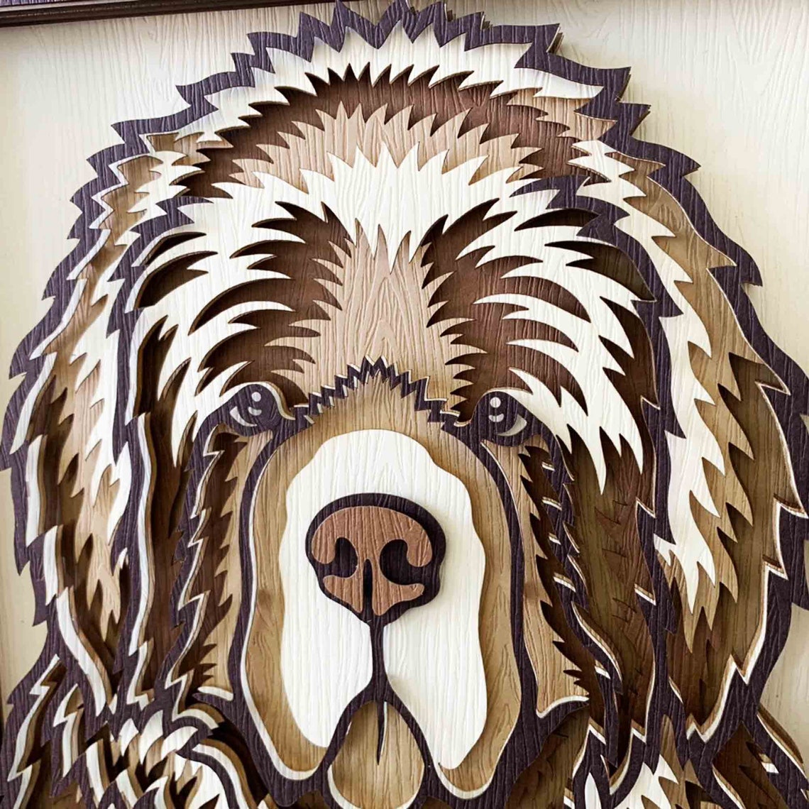 Newfoundland Dog 3D Layered SVG: Laser Cut Dog Wall Art (digital ...