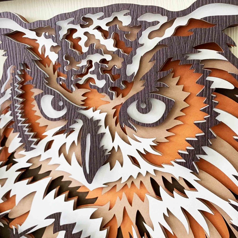 3D Owl Layered SVG: Laser Cut Animal Wall Art (digital Download) - Etsy