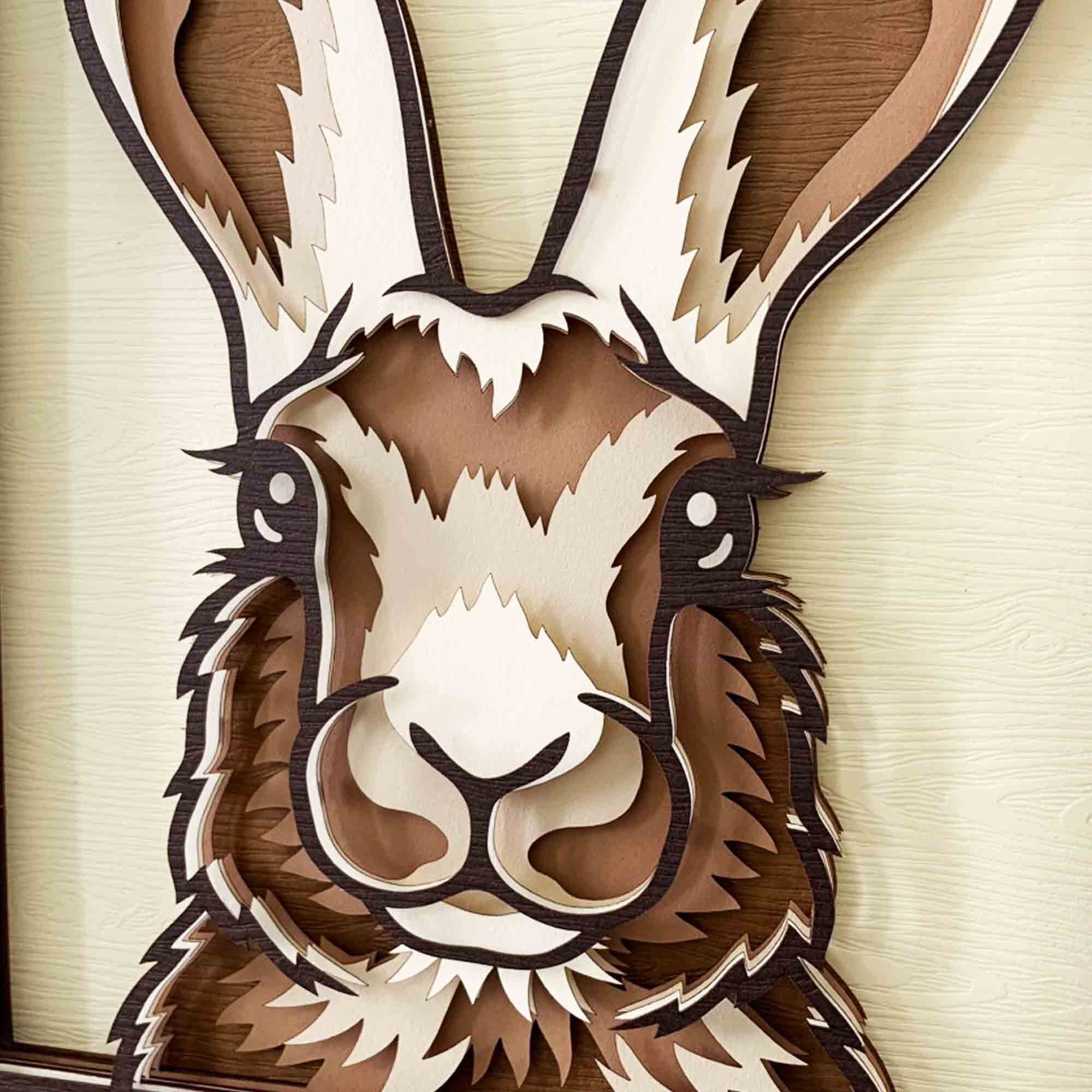3D Rabbit Layered SVG: Laser Cut Animal Wall Art (digital Download) - Etsy