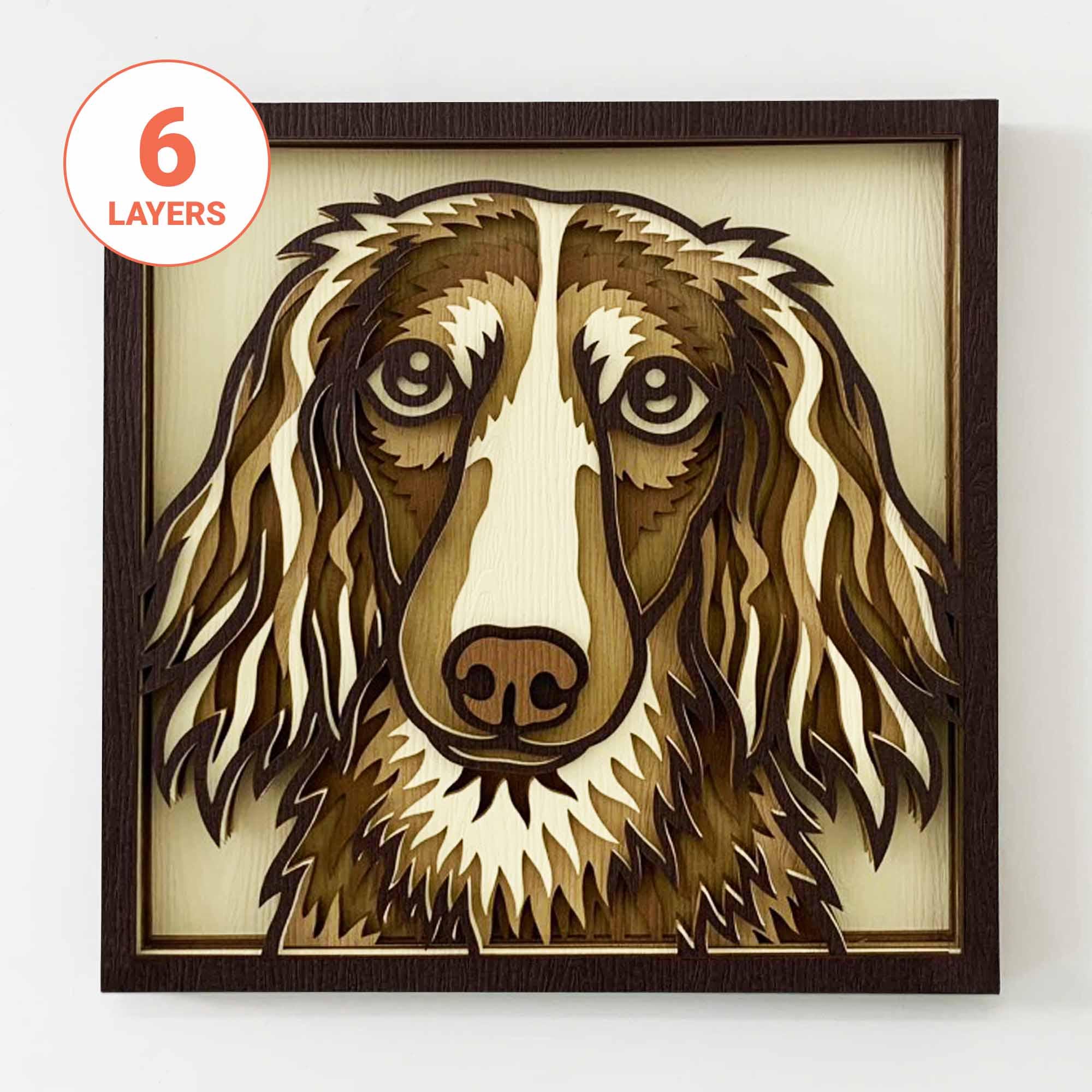 Longhair Dachshund 3D Layered SVG: Laser Cut Dog Wall Art (digital ...