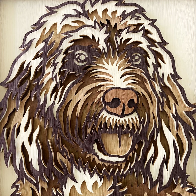 Cockapoo 3D Laser Cut SVG/ 3D Dog Mandala Wall Art/ Cockapoo SVG/ Pet ...
