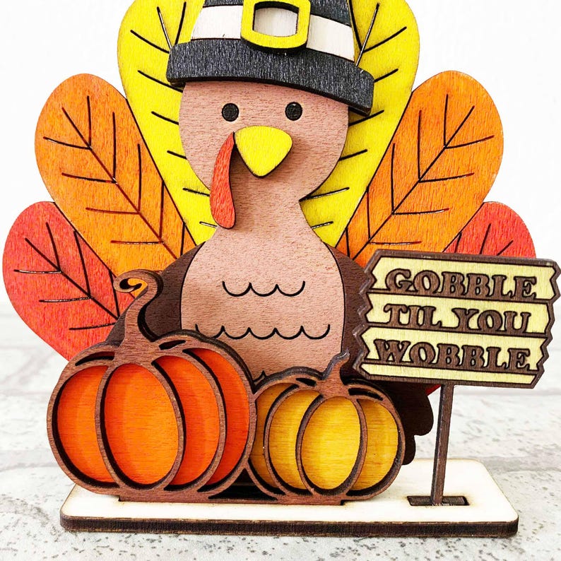 3D Turkey and Pumpkin SVG, Thanksgiving Decor (digital Download) - Etsy