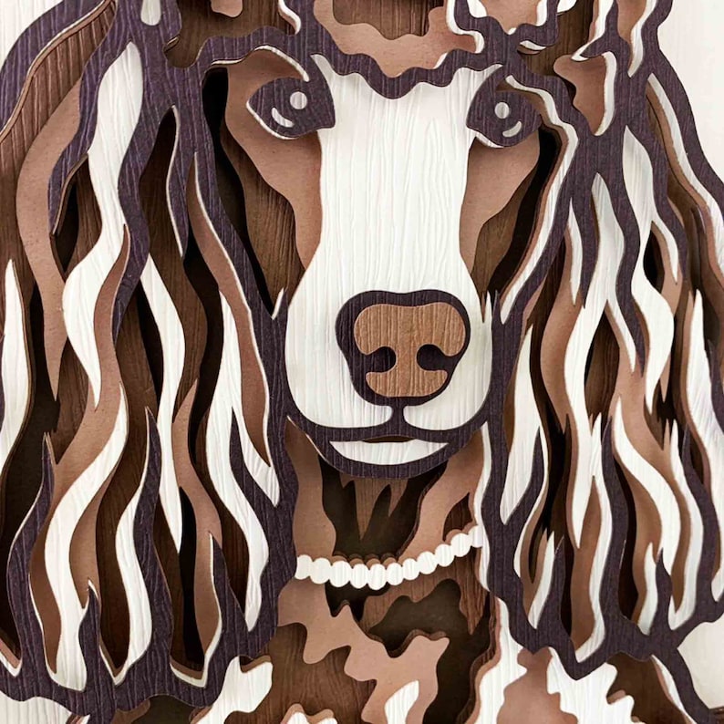 Poodle 3D Laser Cut SVG/ 3D Dog Mandala Wall Art/ 3D Poodle SVG/ Pet ...