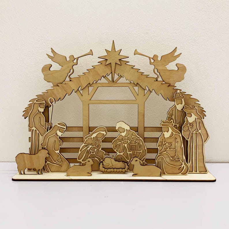 3D Nativity Scene Laser Cut File: Christmas Decoration (digital ...