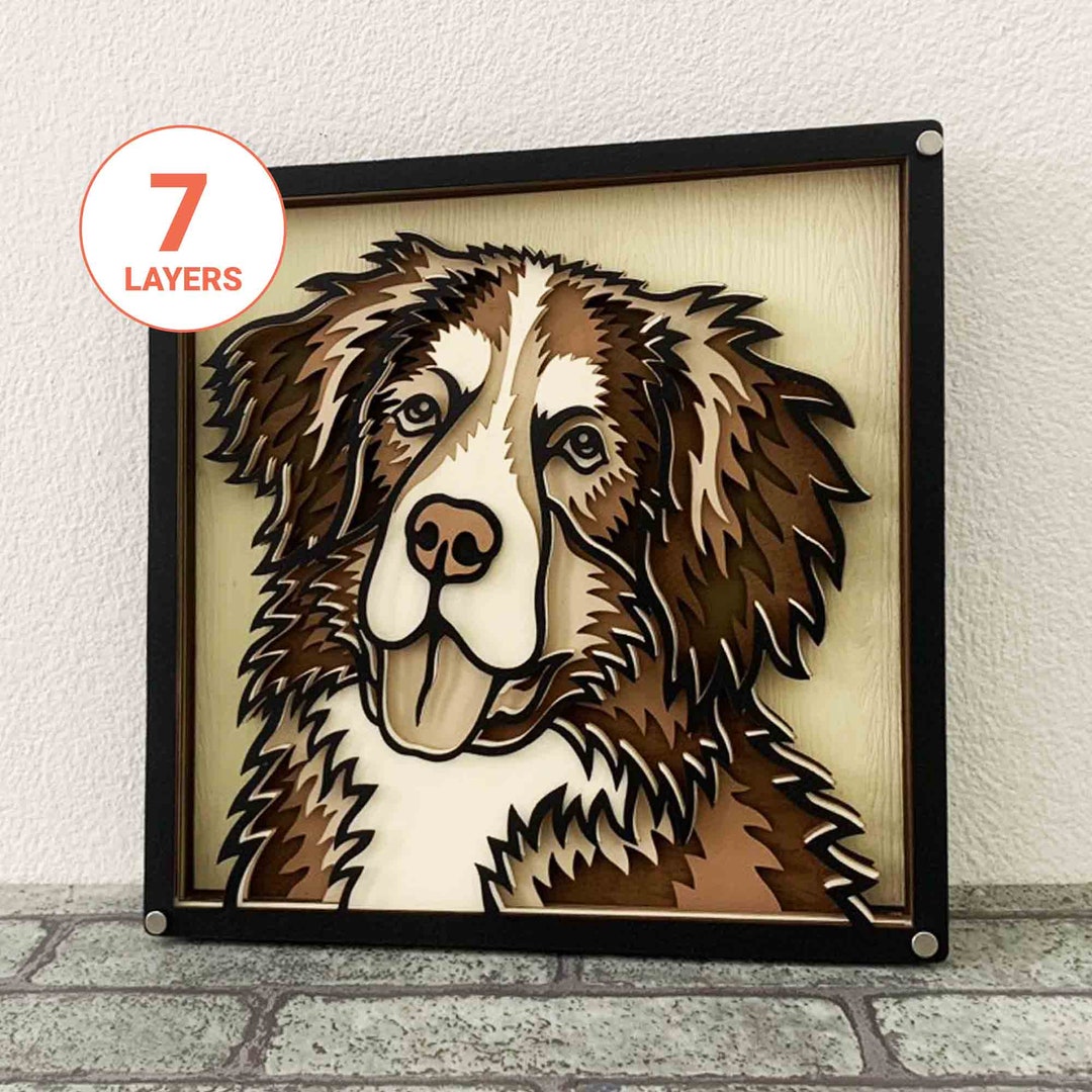 Bernese Mountain Dog 3D Laser Cut SVG/ 3D Dog Layer SVG for Wood/ Dog ...