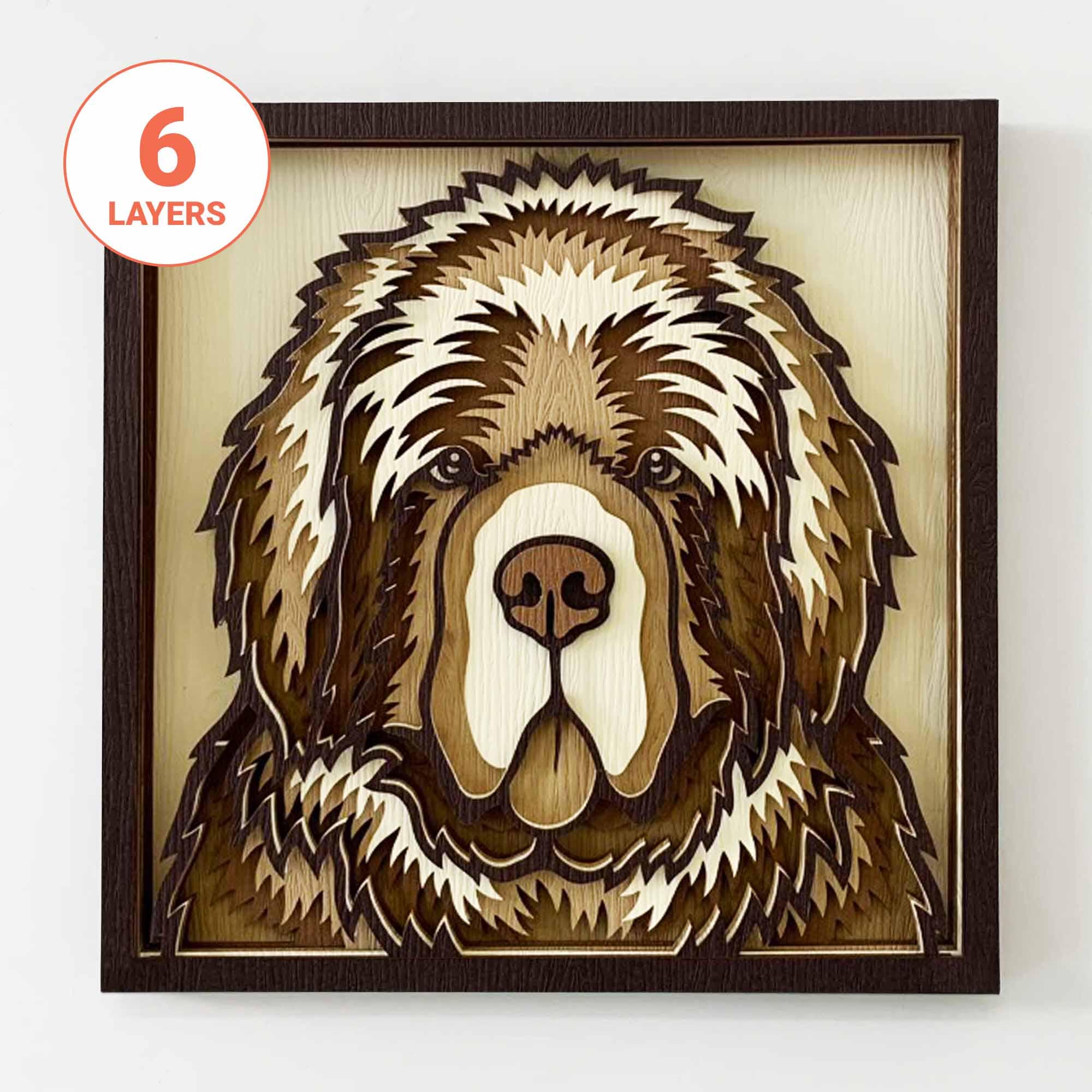 Newfoundland Dog 3D Layered SVG: Laser Cut Dog Wall Art (digital ...