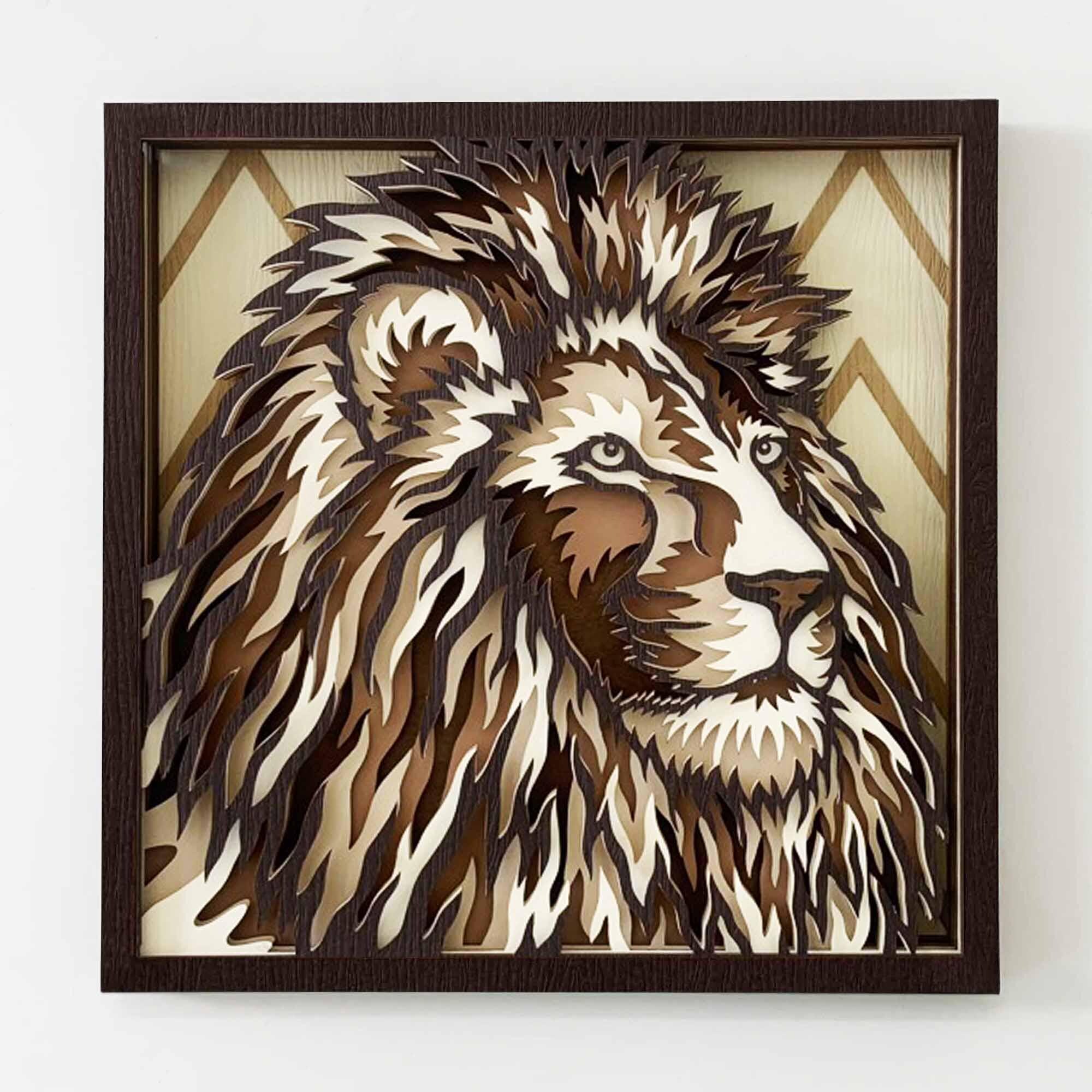 3D Lion Layered SVG: Laser Cut Animal Wall Art (digital Download) - Etsy