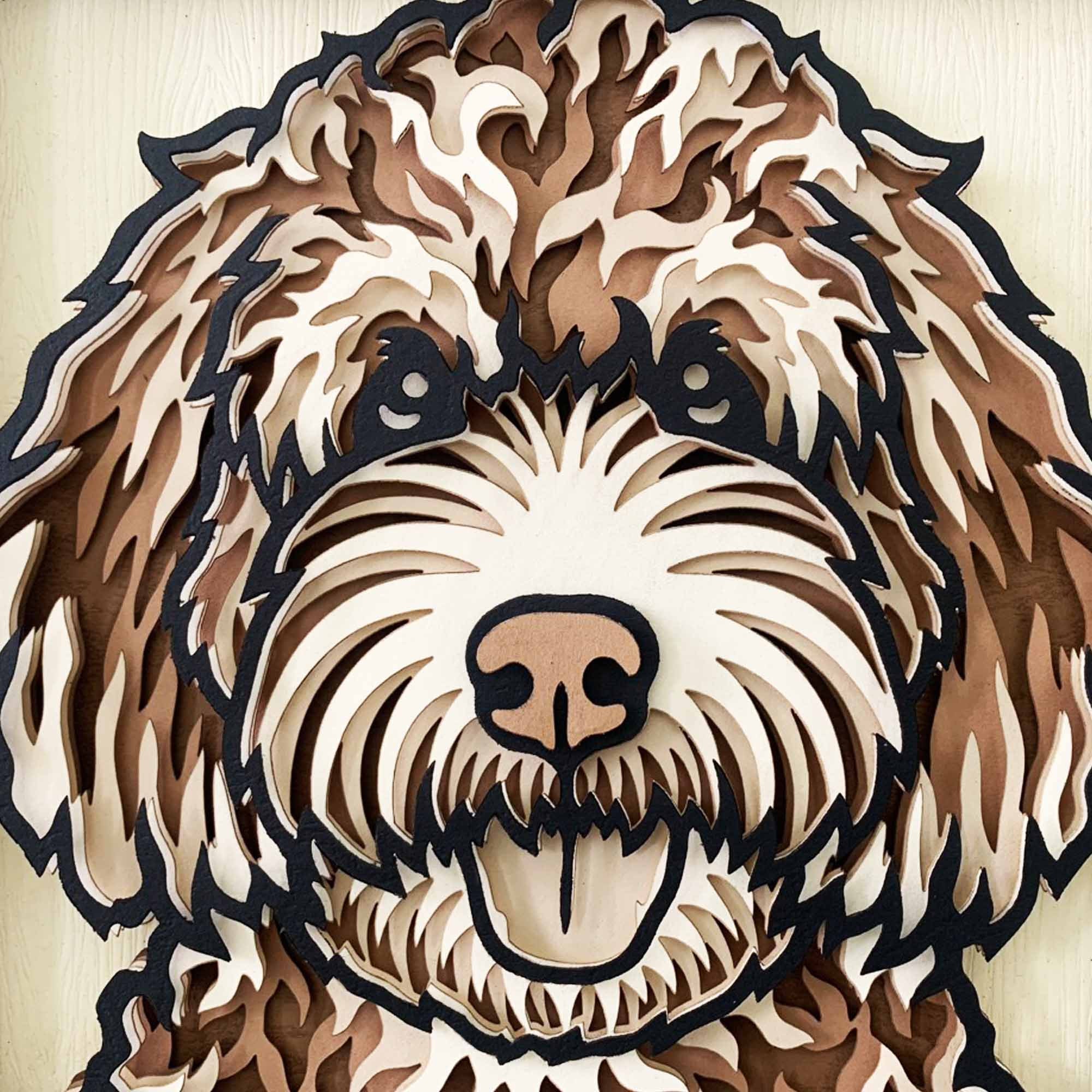 Labradoodle 3D Layered SVG: Laser Cut Dog Wall Art (digital Download ...