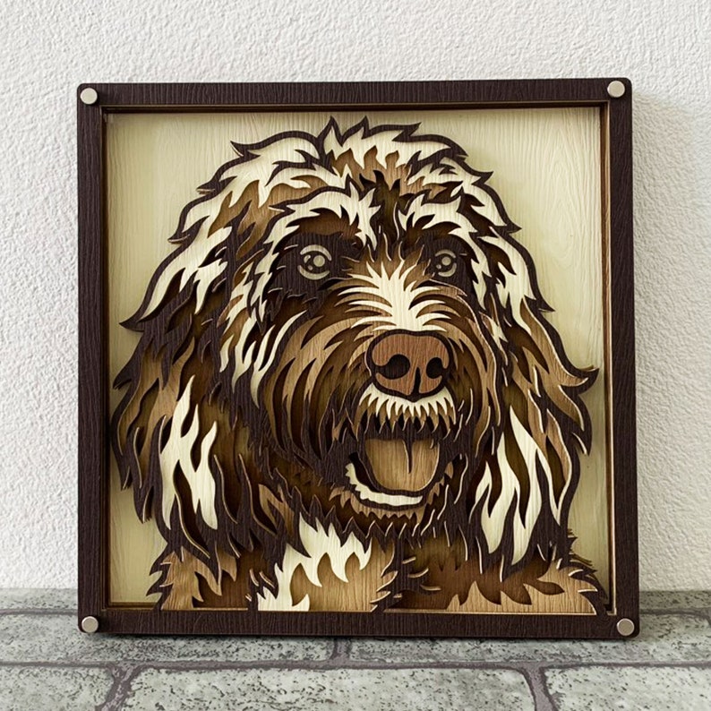 Cockapoo 3D Laser Cut SVG/ 3D Dog Mandala Wall Art/ Cockapoo SVG/ Pet ...