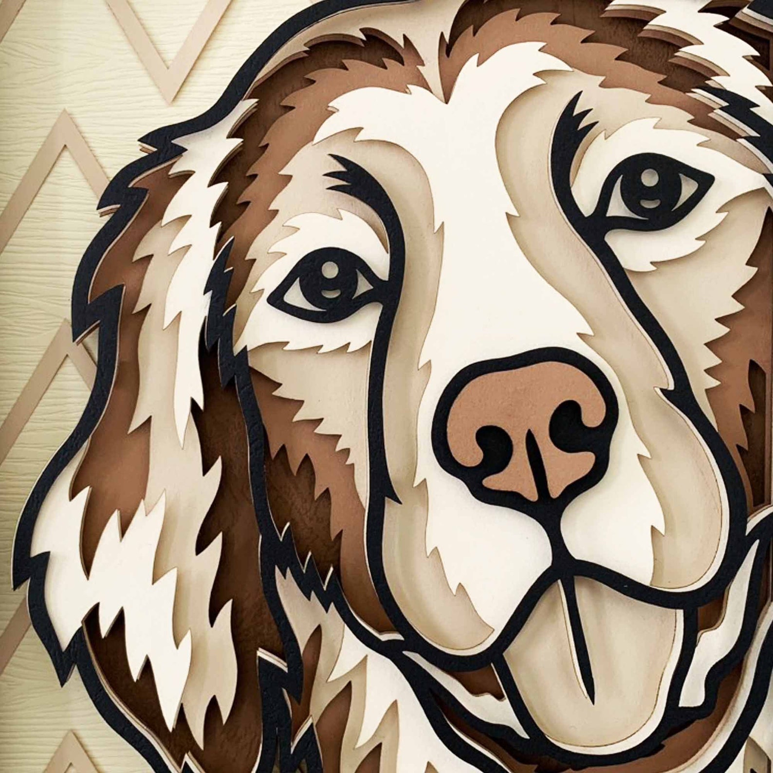 Golden Retriever 3D Layered SVG, Dog Wall Art (digital File) - Etsy
