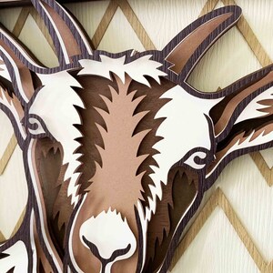 Goat 3D Laser Cut SVG/ Goat SVG for Wood/ 3D Goat Mandala Wall Art ...
