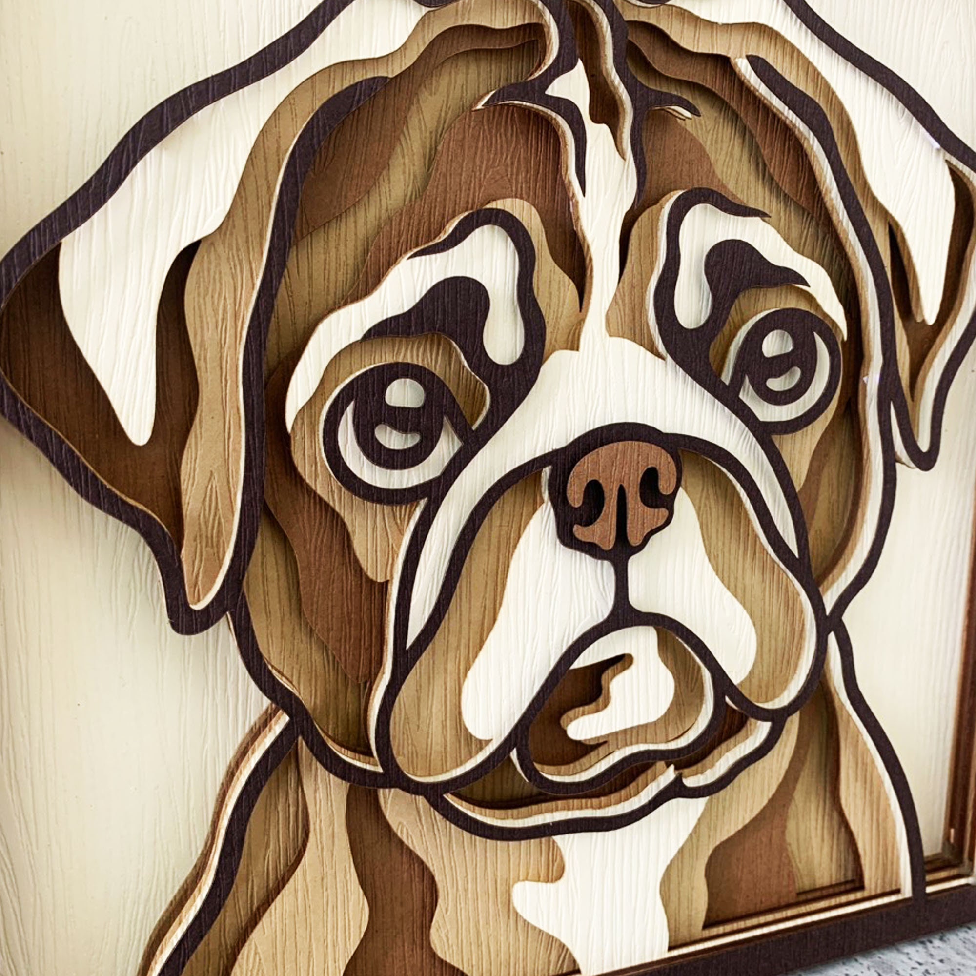 3D Pug Layered SVG: Laser Cut Dog Wall Art (digital Download) - Etsy