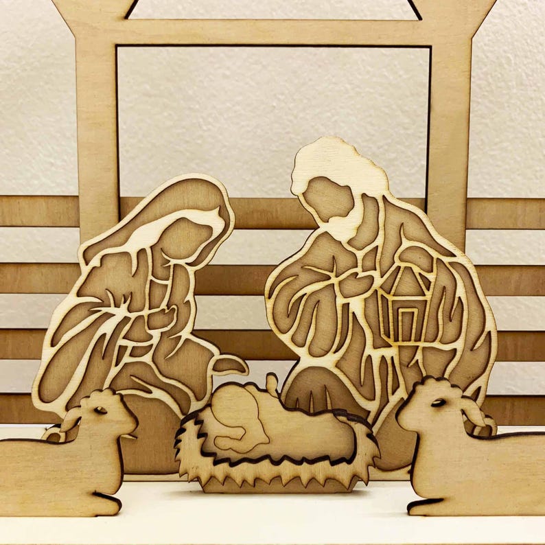 3D Nativity Scene Laser Cut File: Christmas Decoration (digital ...