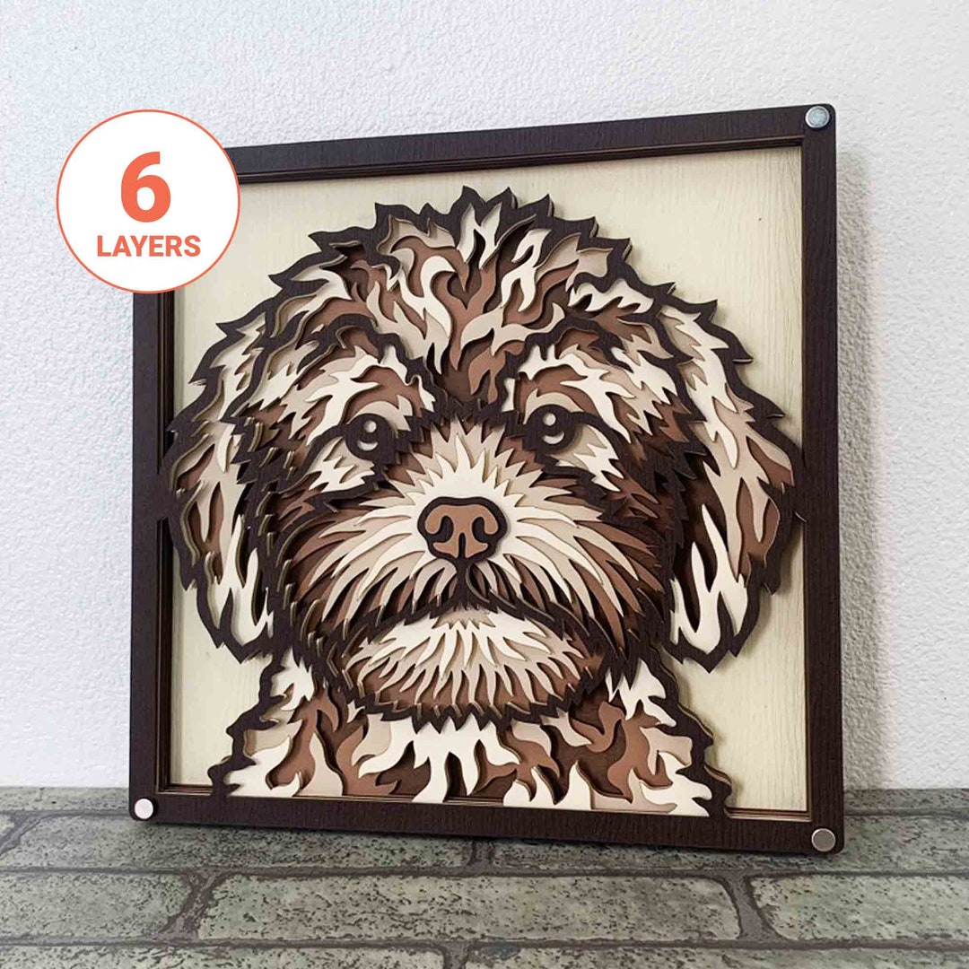 Cavapoo 3D Laser Cut SVG/ 3D Dog Mandala Wall Art/ Cavoodle 3D SVG/ Pet ...
