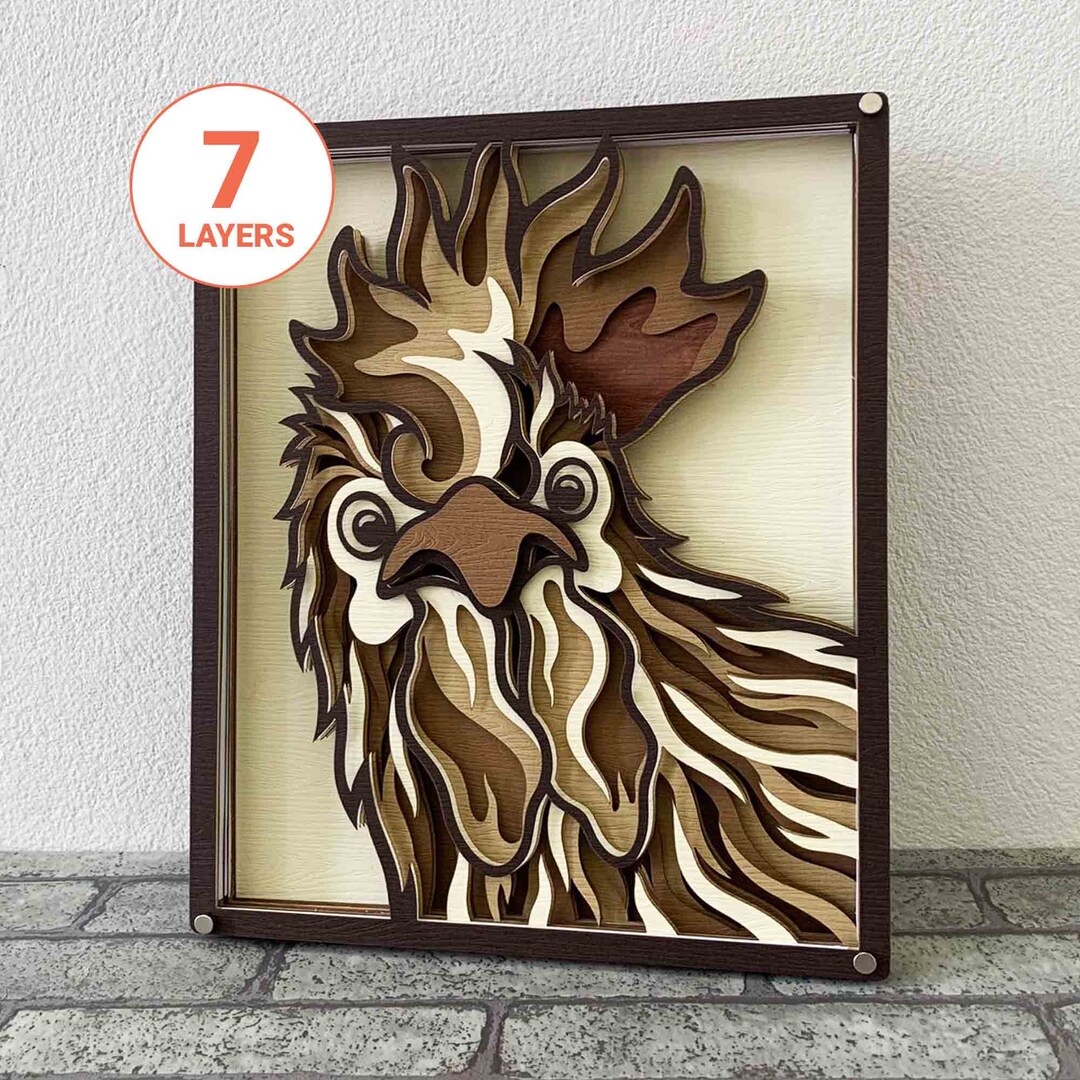Funny Chicken 3D Laser Cut SVG/ Chicken SVG for Wood/ Chicken Mandala ...
