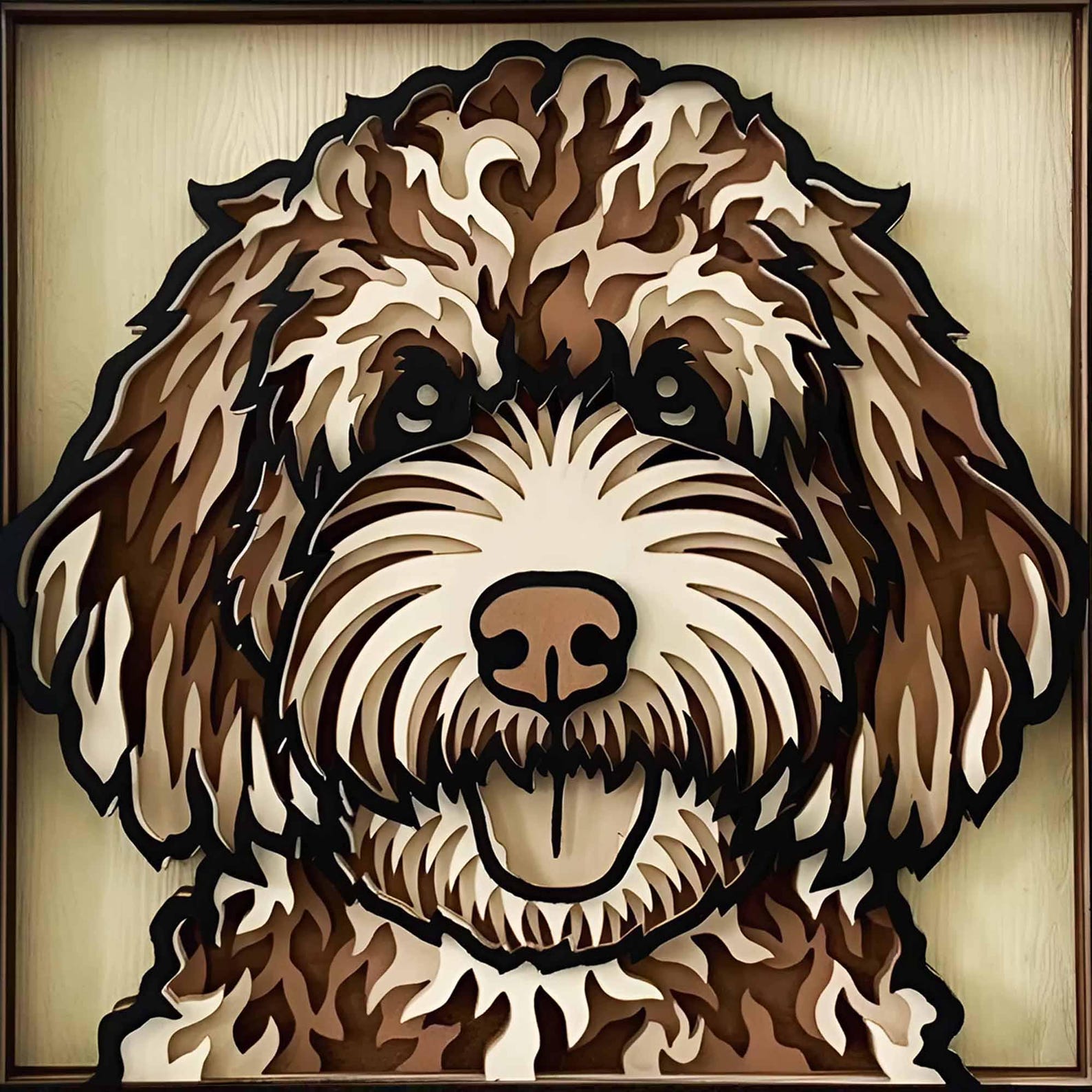 Labradoodle 3D Layered SVG: Laser Cut Dog Wall Art (digital Download ...