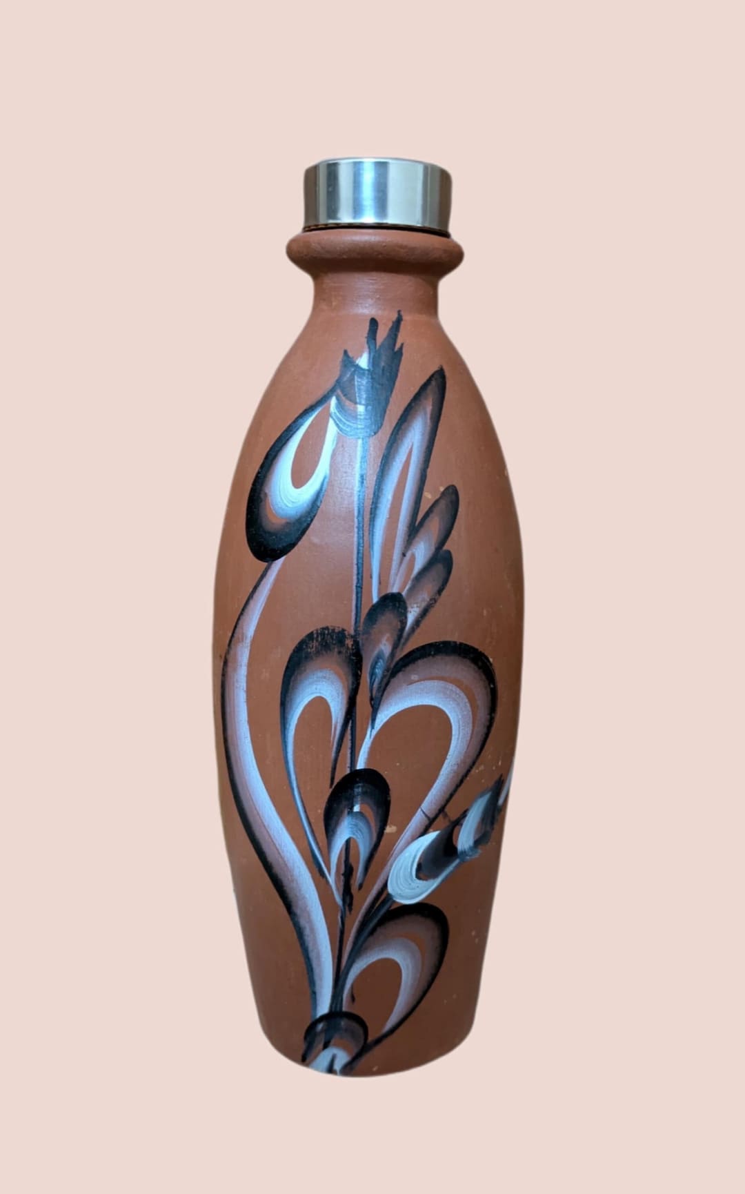 Hand-crafted Clay Water Bottle – Hand-painted Terracotta Water Bottle ...