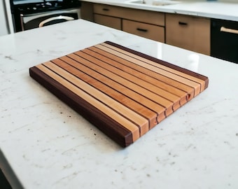 Five-wood Edge Grain Cutting Board - Etsy