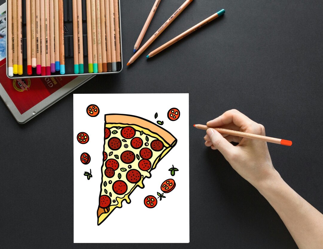 Printable Pizza Slice Coloring Page,fun Digital Download for Kids and ...